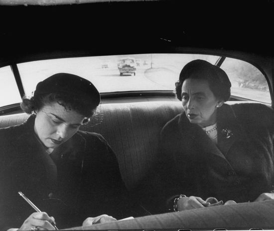 Anna Rosenberg R Dictating Secretary Phyllis Editorial Stock Photo ...