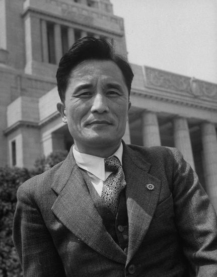 Communist Leader Yoshio Shiga Standing Front Editorial Stock Photo ...