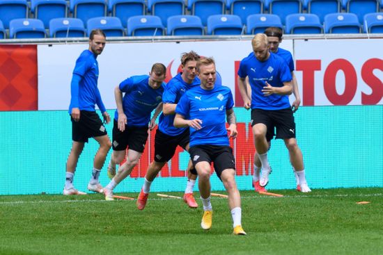 Icelandic National Soccer Team Players During Editorial Stock Photo ...