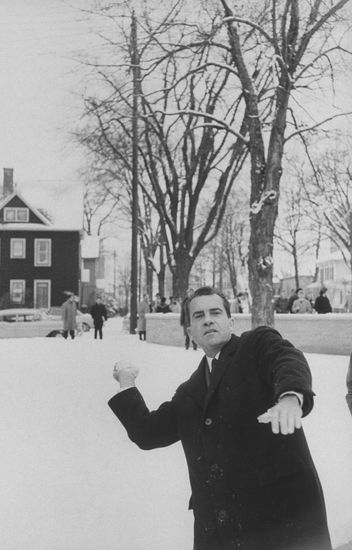 Gov Richard M Nixon Playing Snow Editorial Stock Photo - Stock Image ...