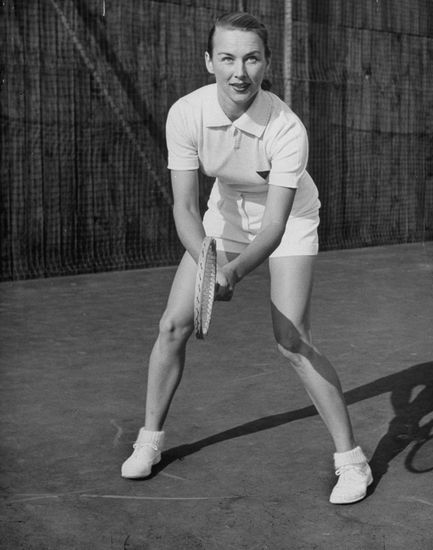 Tennis Player Gussie Moran Action On Editorial Stock Photo - Stock ...