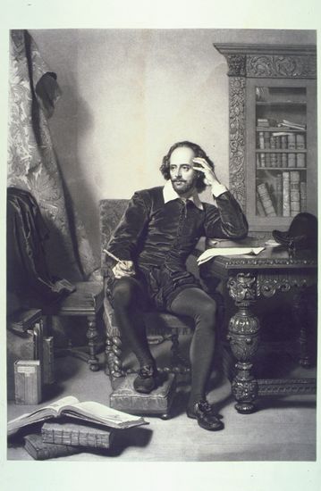 Portrait Poet Playwright William Shakespeare Sitting Editorial Stock ...