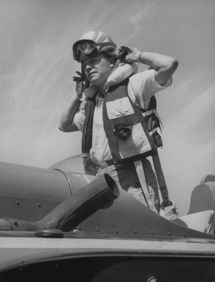 Bill Muncey Putting On His Helmet Editorial Stock Photo - Stock Image ...