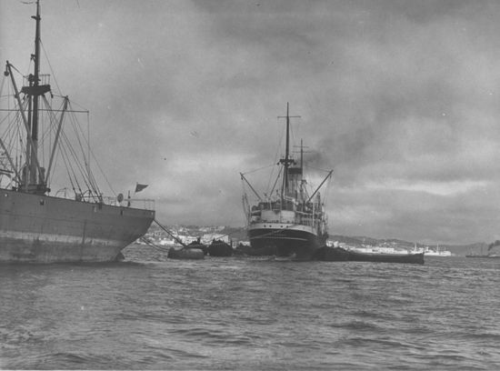 Circa 1940 Stern German Freighter L Editorial Stock Photo - Stock Image ...