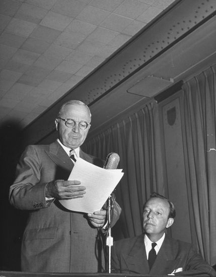President Harry S Truman Standing Before Editorial Stock Photo - Stock ...
