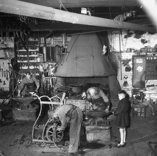 Circa 1945 German Blacksmith Shop Where Editorial Stock Photo - Stock ...