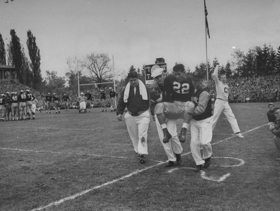 Cornell Halfback Hillary Chollet Being Carried Editorial Stock Photo ...