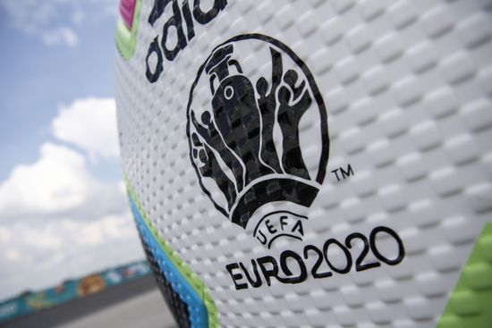 Ball Advertising Upcoming Euro 2020 Soccer Editorial Stock Photo ...