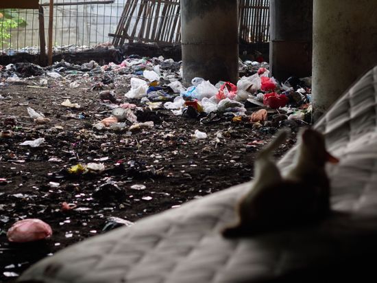 Piles Garbage Fill Area Underneath Ir Editorial Stock Photo - Stock ...
