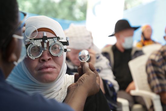 Woman Suffering Albinism Receives Eye Examination Editorial Stock Photo ...
