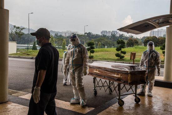 Crematorium Workers Wearing Protective Suit Wait Editorial Stock Photo ...