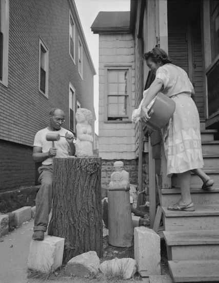 Africanamerican Artist Marion Perkins Uses Hammer Editorial Stock Photo ...