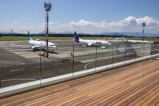 Airplanes Seen New Passenger Terminal Ljubljana Editorial Stock Photo ...