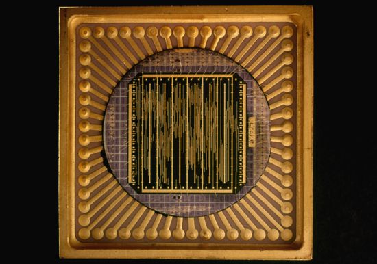 Closeup Microchip Integrated Circuit Used Early Editorial Stock Photo ...