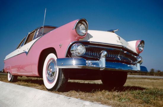 Lowangle View 1954 Ford Fairlane Automobile Editorial Stock Photo ...