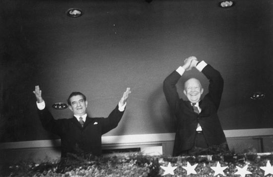 President Dwight D Eisenhower L Cheering Editorial Stock Photo - Stock ...