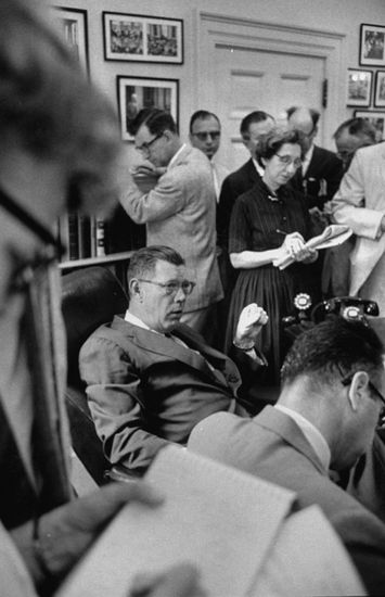 James C Hagerty During Press Conference Editorial Stock Photo - Stock ...
