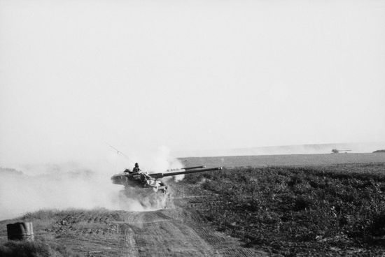 View Israeli Tank Pivots Turret Cloud Editorial Stock Photo - Stock ...