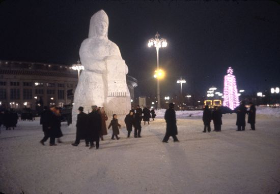 View Giant Snow Sculpture During Winter Editorial Stock Photo - Stock ...
