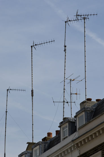 Rooftop Aerials On Extension Poles London Editorial Stock Photo - Stock ...