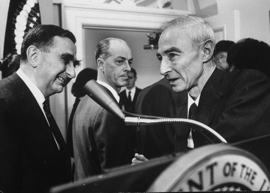 Scientist Edward Teller L Congratulating Fermi Editorial Stock Photo ...