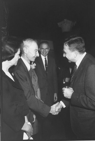 Scientist Edward Teller R Congratulating Fermi Editorial Stock Photo ...