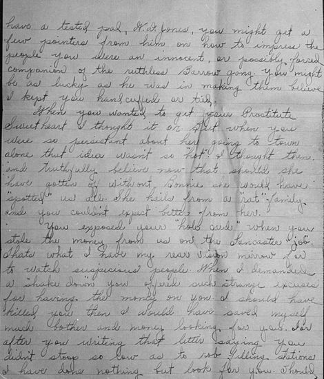 View Showing Letter Clyde Barrow Raymond Editorial Stock Photo - Stock ...