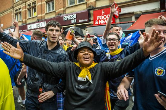 Scotland Football Fans Gather Leicester Square Editorial Stock Photo ...