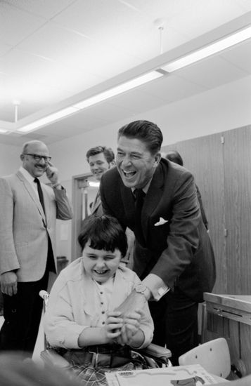 California Governor Ronald Reagan Laughing Crippled Editorial Stock ...