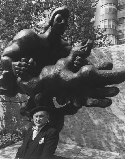 Sculptor Jacques Lipchitz Standing Front One Editorial Stock Photo ...