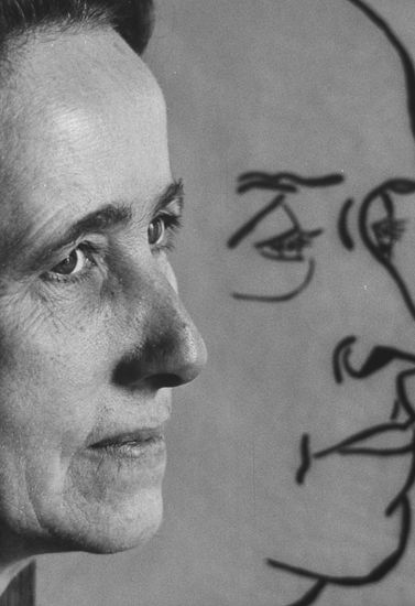 Artist Isabelle Rouault Against Drawing She Editorial Stock Photo ...