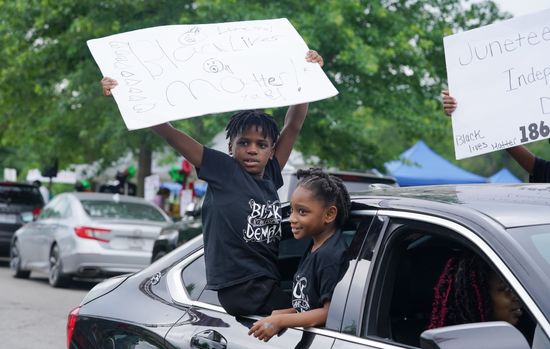 Children Hold Signs During Parade Before Editorial Stock Photo - Stock ...