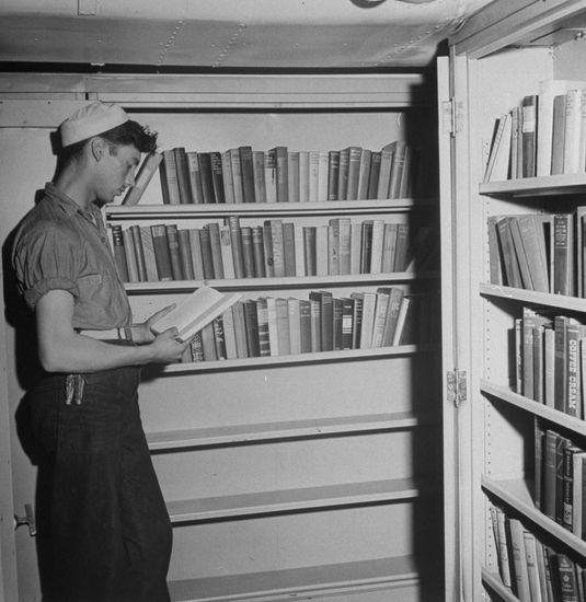 Sailor Reading Book Library Aboard United Editorial Stock Photo - Stock ...