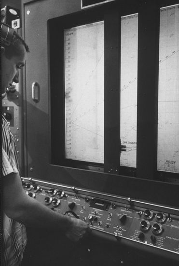 Man Operating Control Room Cape Canaveral Editorial Stock Photo - Stock ...