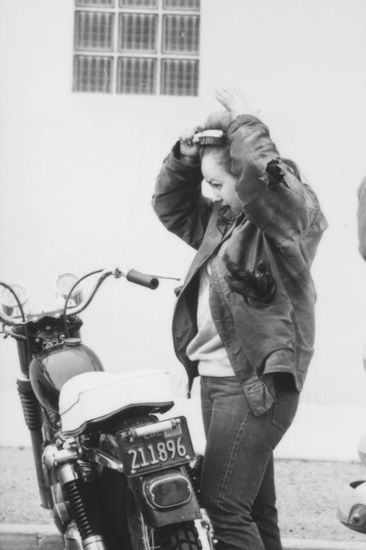 Old Lady Hells Angels Adjusting Her Editorial Stock Photo - Stock Image ...