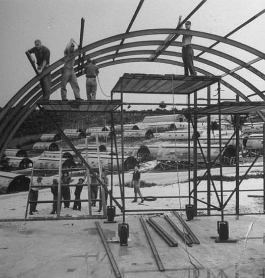 United States Navy Seabees Building Quonset Editorial Stock Photo ...