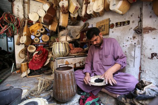 Pakistani Man Makes Traditional Instrument Called Editorial Stock Photo ...