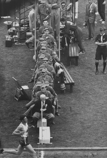 Judges Sitting Finish Line During British Editorial Stock Photo - Stock ...