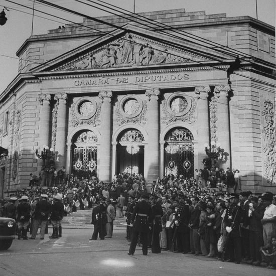 Delegates Pan American Conference Arriving Chamber Editorial Stock ...