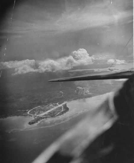 Aerial View Bomb Explosions Japanese Antiaircraft Editorial Stock Photo ...