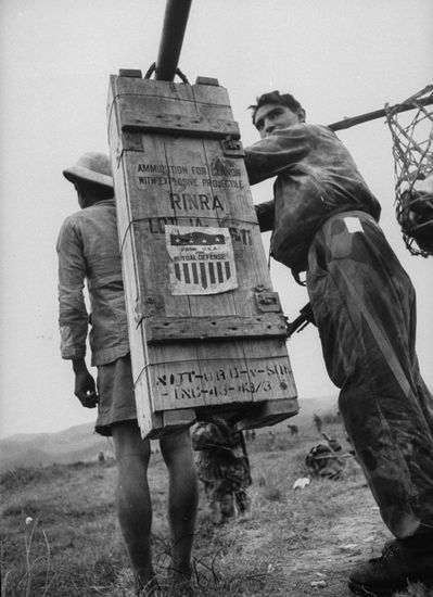 Soldier Strapping Wooden Crates On Back Editorial Stock Photo - Stock ...