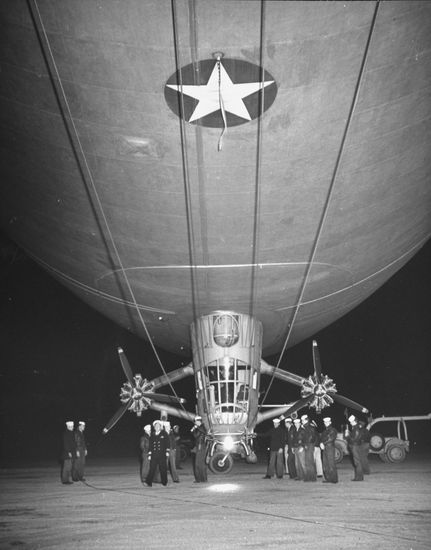 People Gathering Under Blimp During Night Editorial Stock Photo - Stock ...