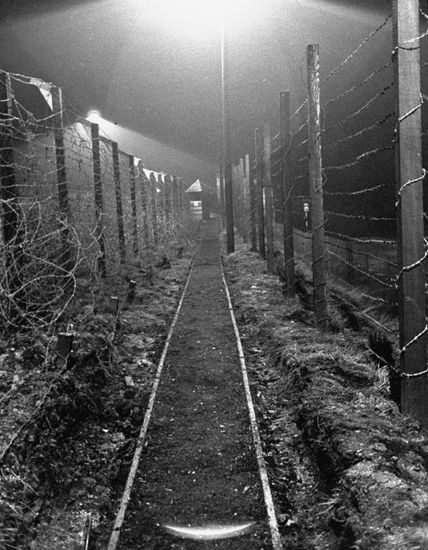 Closeup View Pair Barbed Wire Barriers Editorial Stock Photo - Stock ...