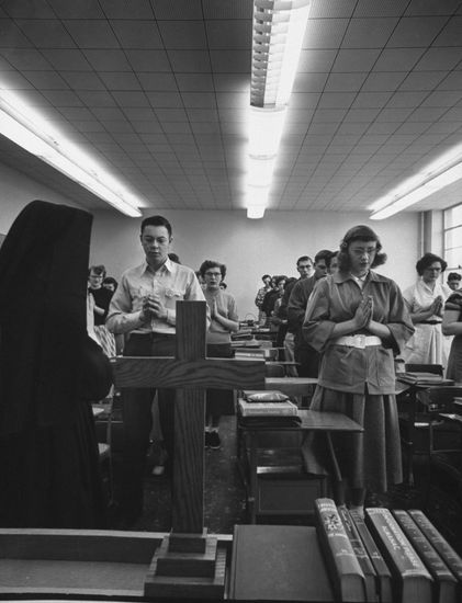 Students Central Catholic High School Pausing Editorial Stock Photo ...