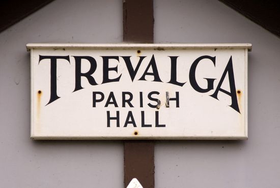 Trevalga Parish Hall Sign Editorial Stock Photo - Stock Image ...