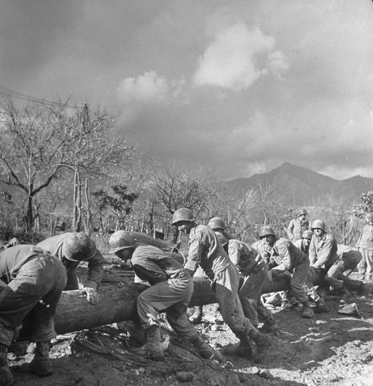 Men Rebuilding Bridges During World War Editorial Stock Photo - Stock ...