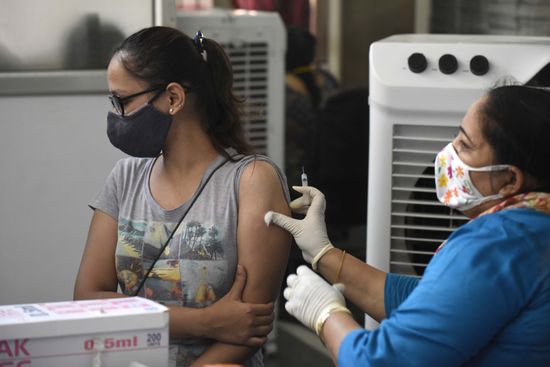 Health Worker Administers Covid19 Vaccine Sector Editorial Stock Photo ...