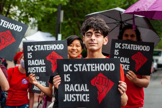 Young People Hold Identical Signs Rally Editorial Stock Photo - Stock ...