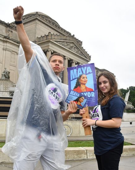 Supporters Mayoral Candidate Mya Wiley Outside Editorial Stock Photo ...