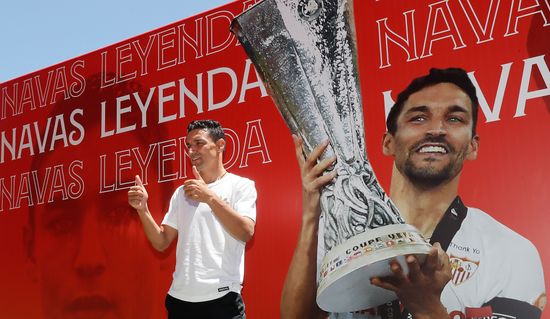 Sevillas Captain Jesus Navas Poses Photographers Editorial Stock Photo ...